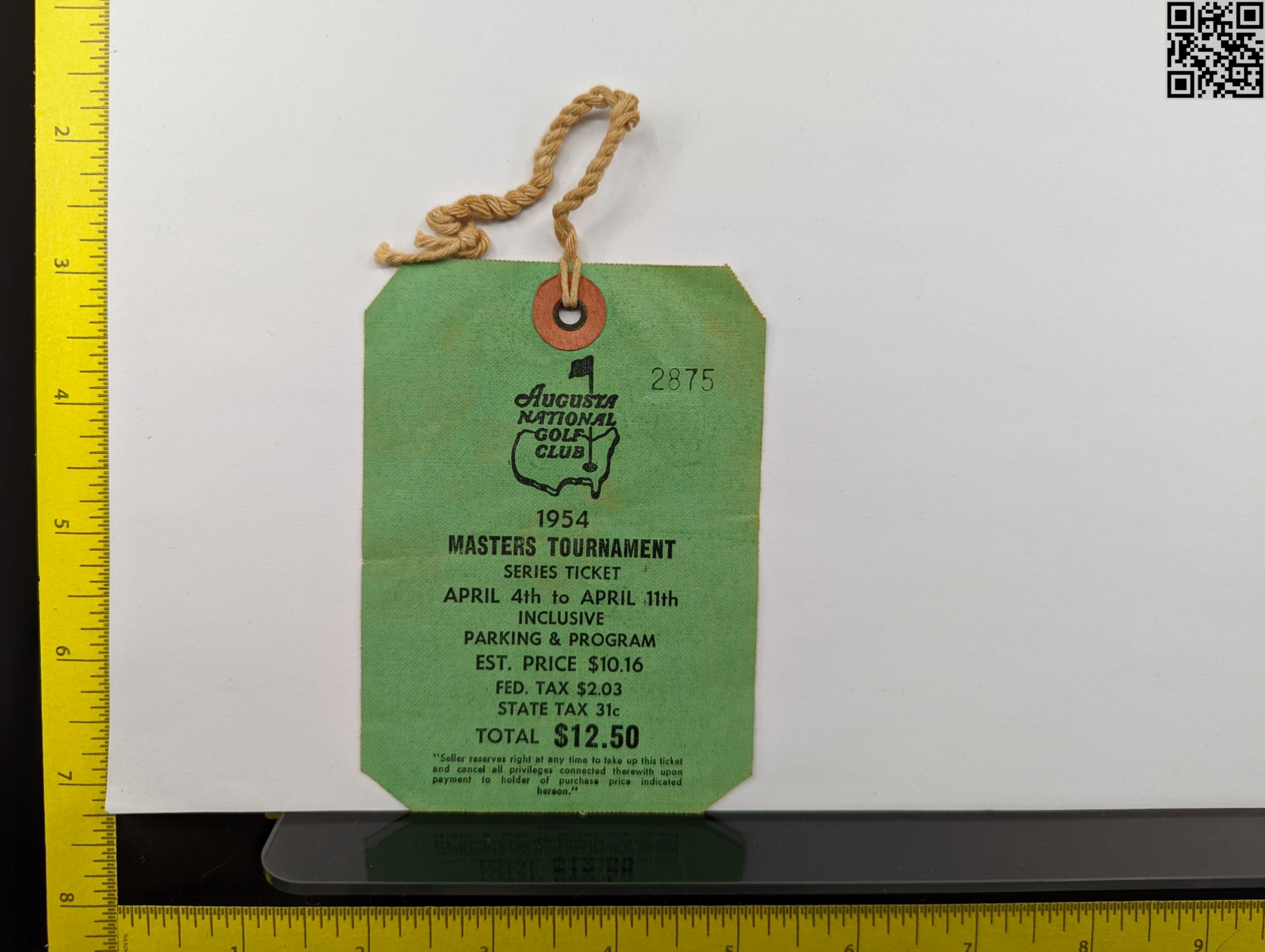 1954 Masters Tournament Series Badge - Sam Snead Win - Augusta Nationa ...