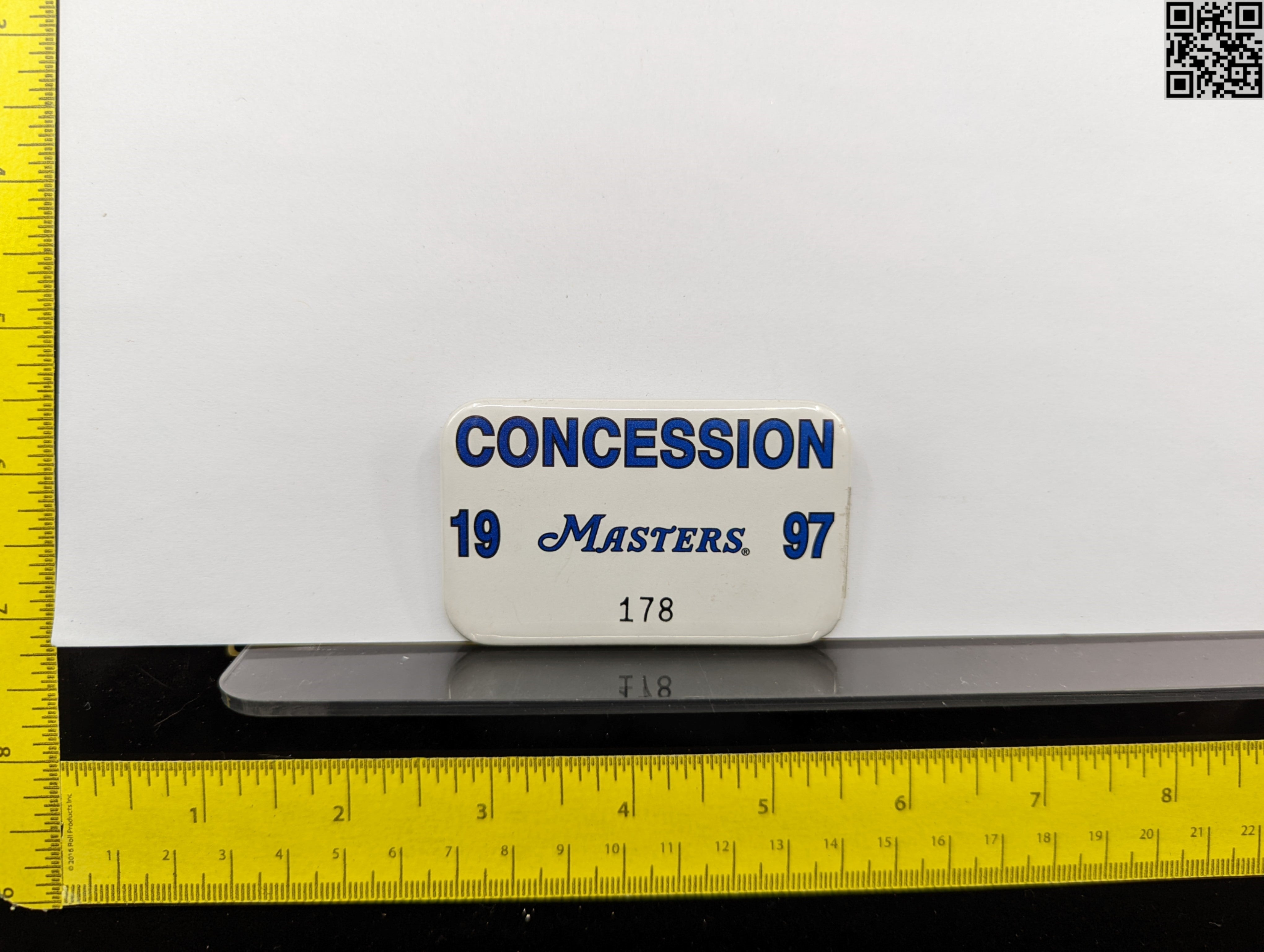 1997 Masters Tournament Series Metal Concession Badge - Augusta Nation ...