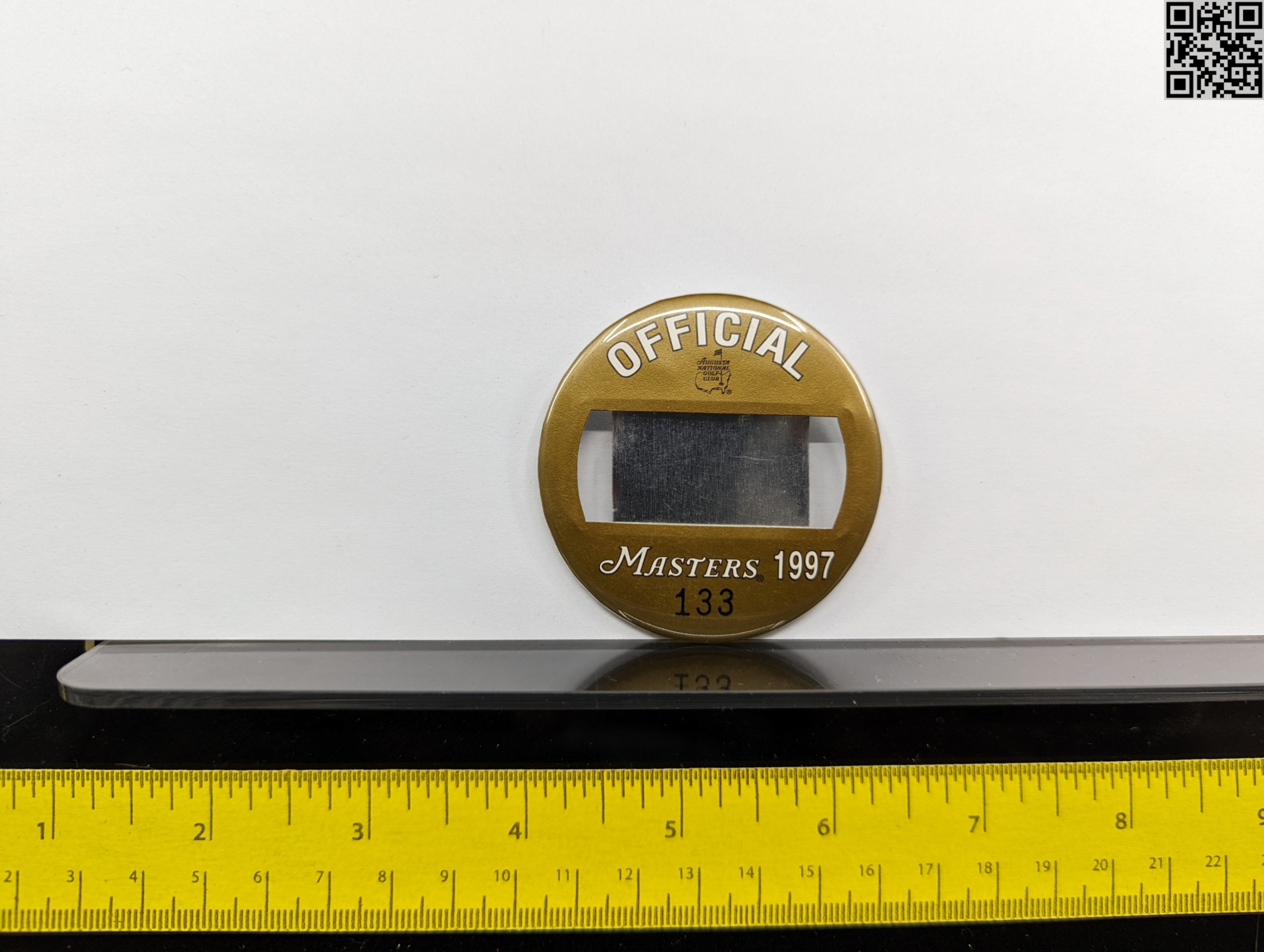 1997 Masters Tournament Series Metal Tournament Official Badge - Augus ...