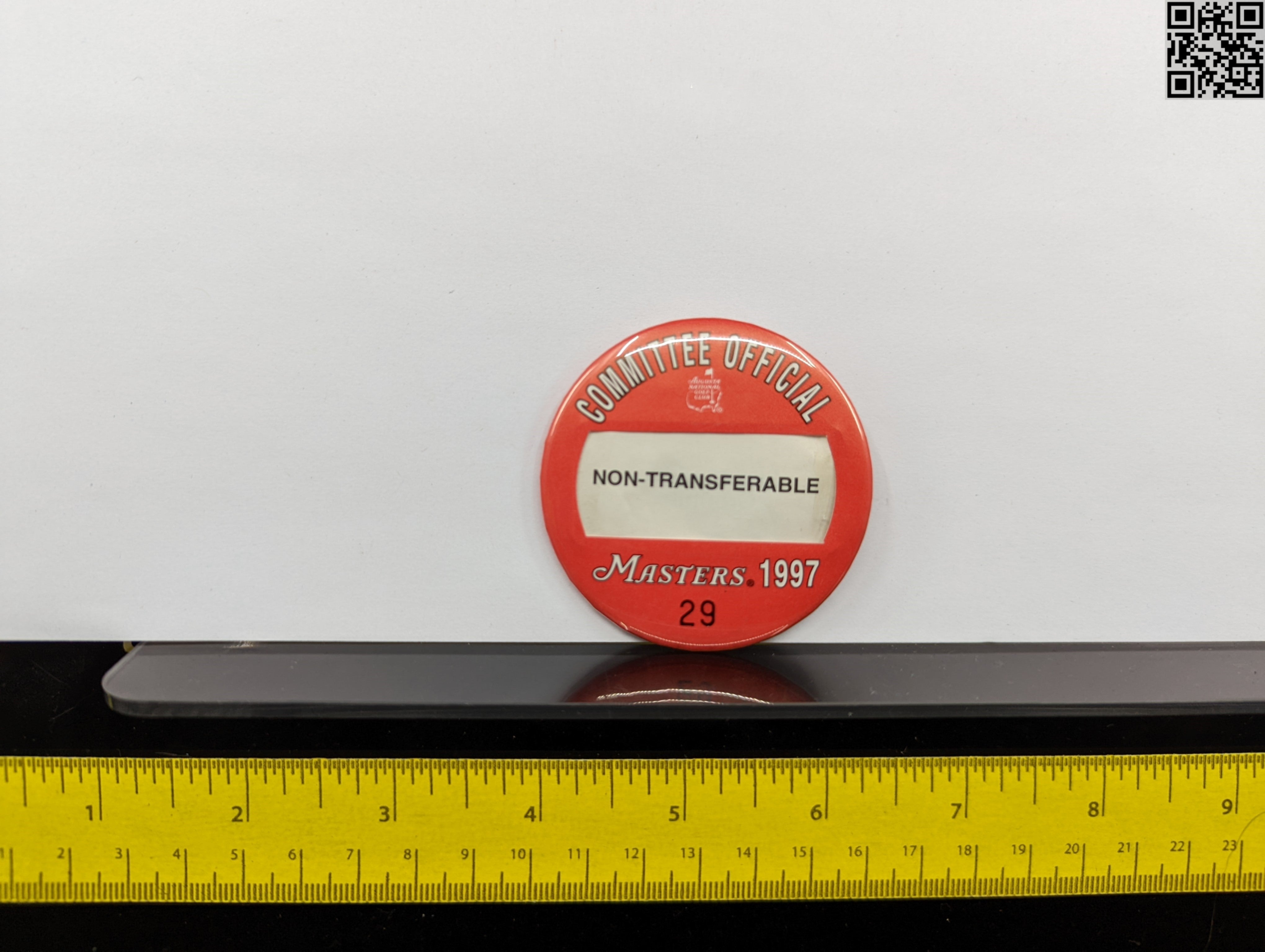 1997 Masters Tournament Series Metal Committee Official Badge - August ...