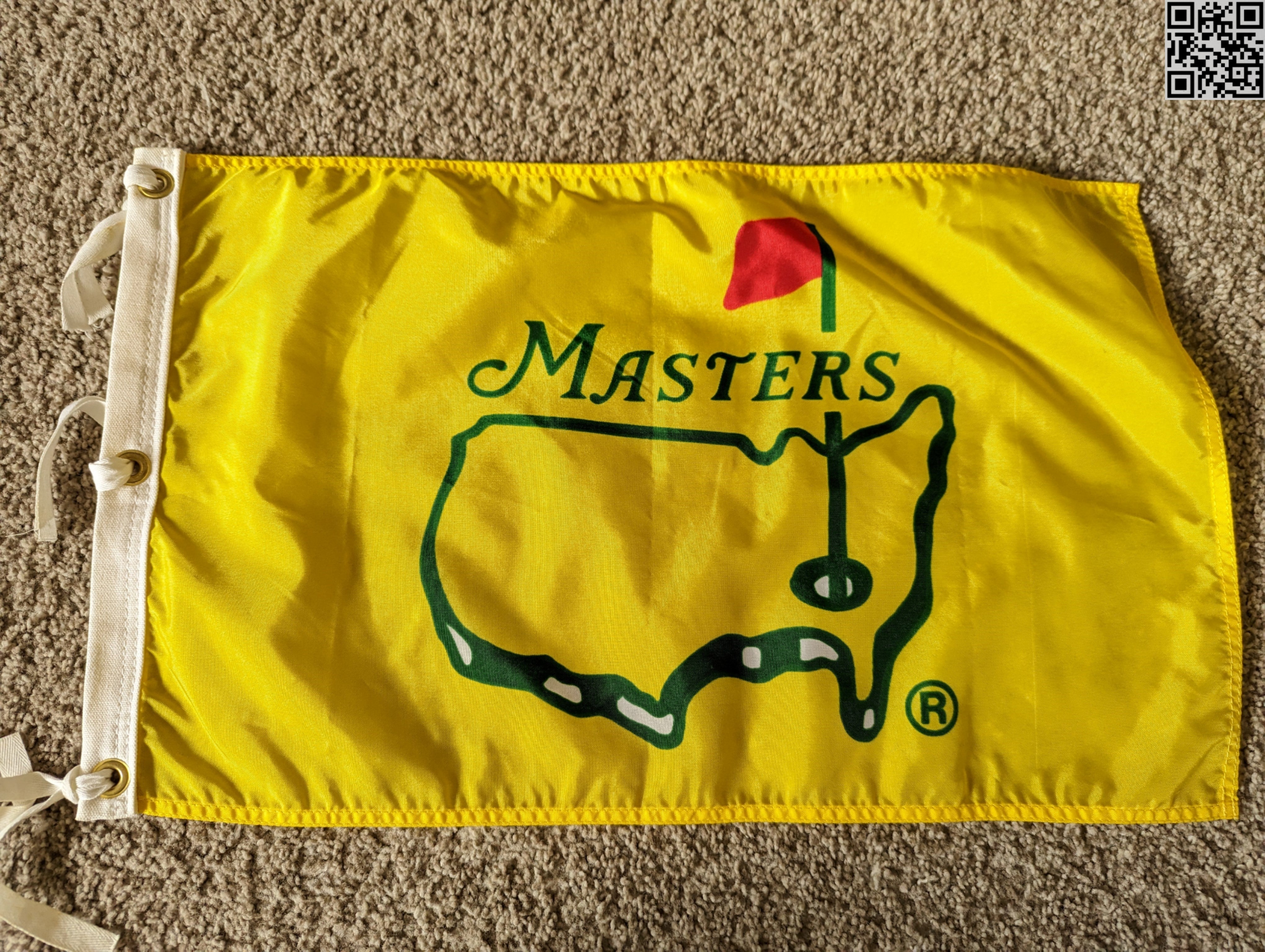 1995 Masters Tournament Yellow Silk Souvenir Pin Flag – Grand Slam Moments