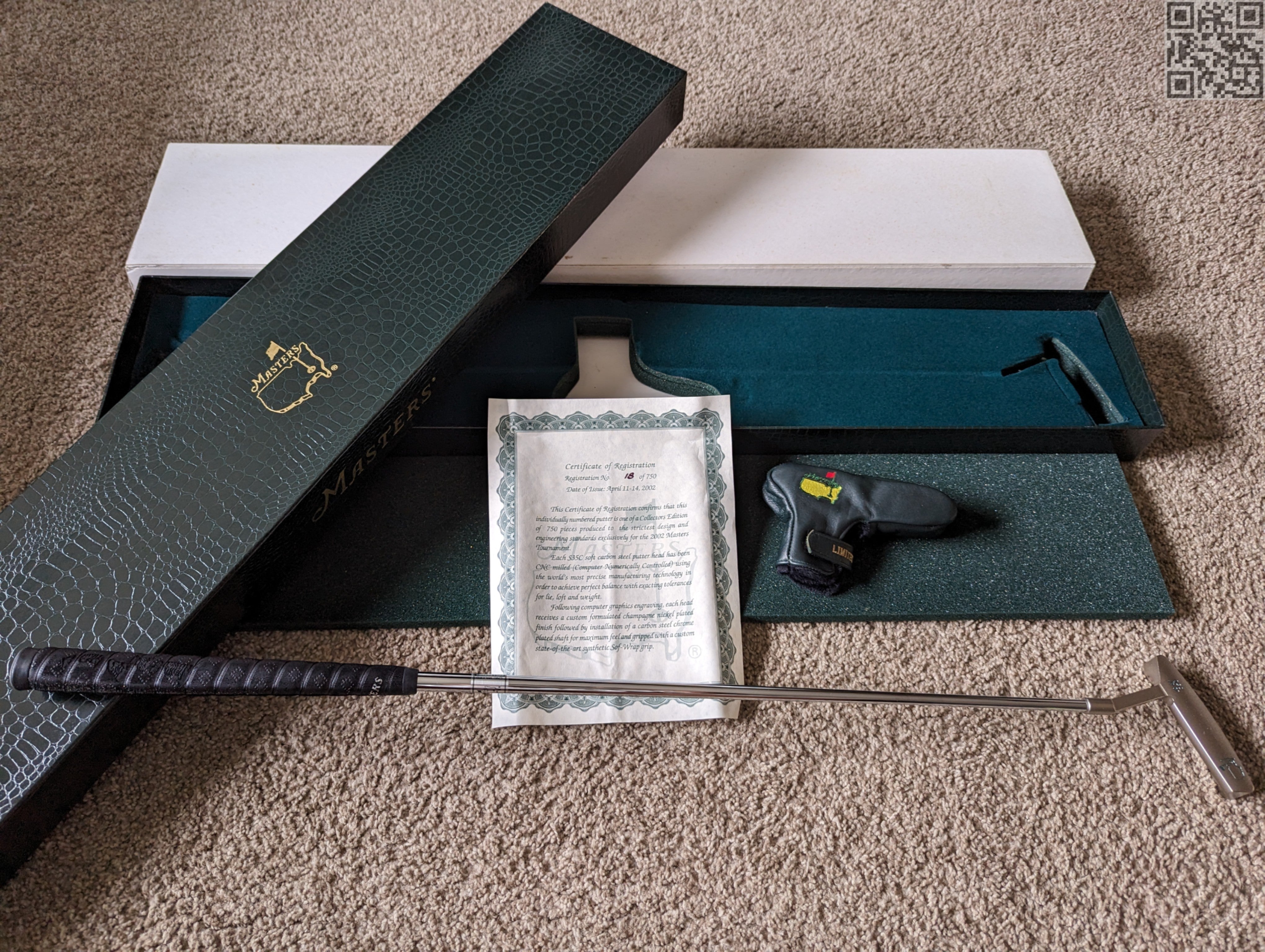 2002 Masters Tournament Limited Edition Putter 750 – Grand Slam Moments